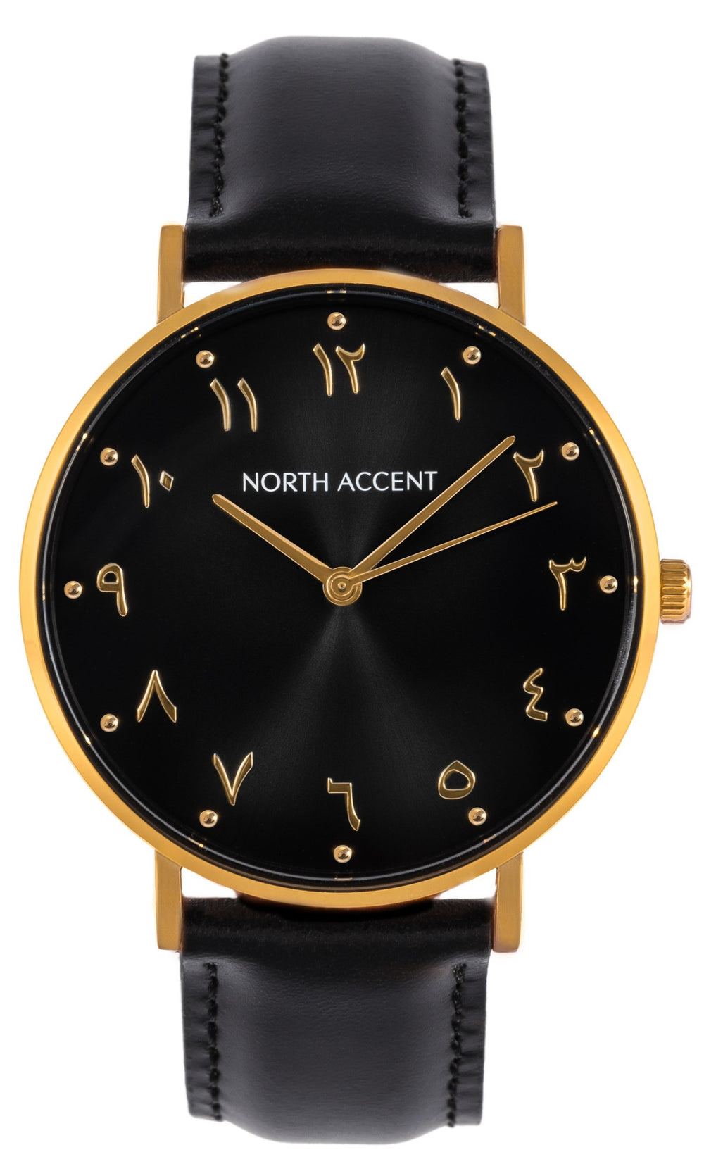 Aswad Gold | Black Leather - NORTH ACCENT Inc.
